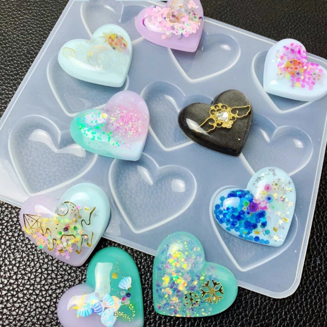 Heart Shaped Silicone Mold-romantic Heart Resin Mold-heart Keychain ...