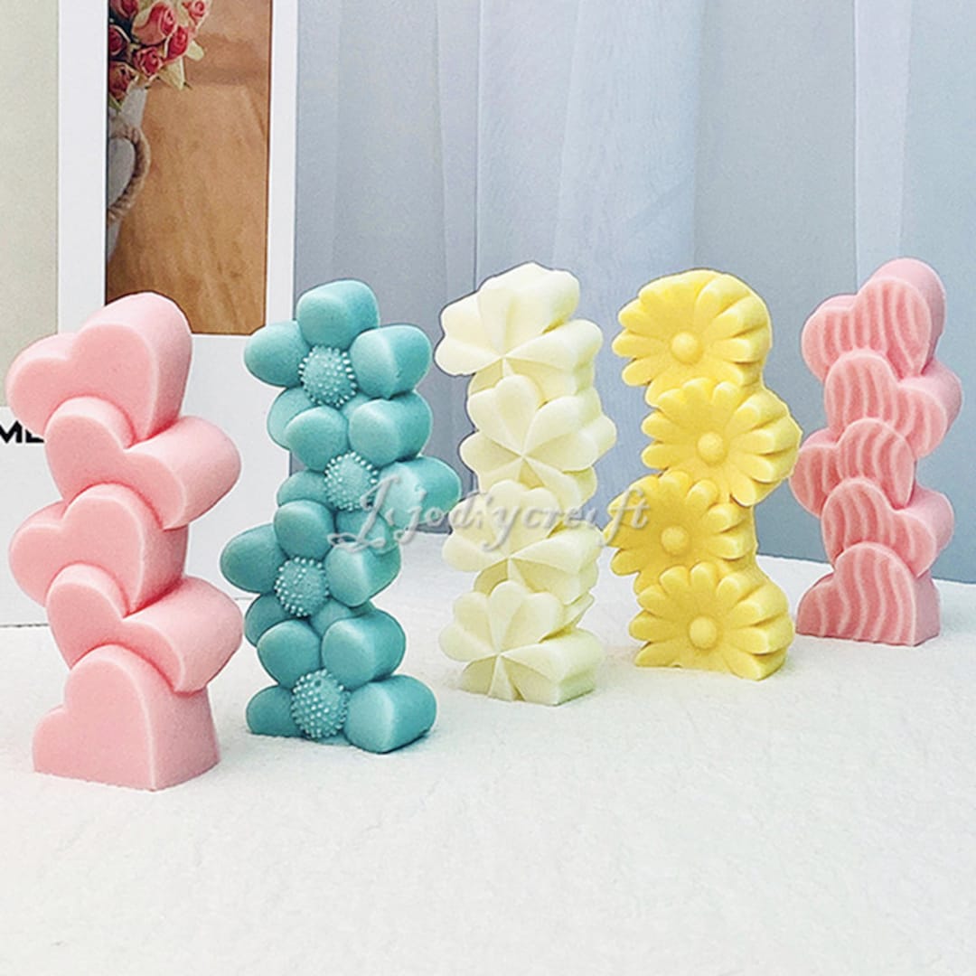 Beautiful Flower Candle Mold-flower Pillar Candle Mold-heart Shaped ...