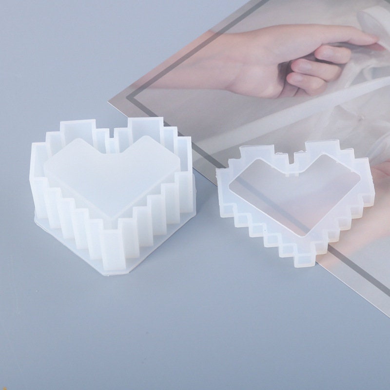 Pixel Heart Shaped Storage Box Mold-heart Silicone - Etsy