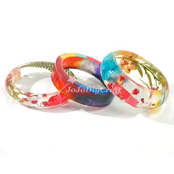 Resin Flower Bangle - Etsy