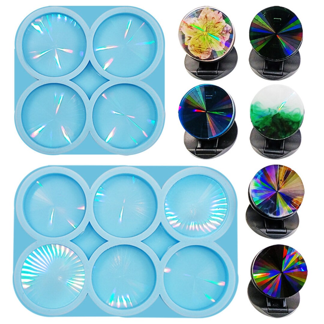 Holographic Round Silicone Mold-holographic Phone Grip Resin Mold-round ...