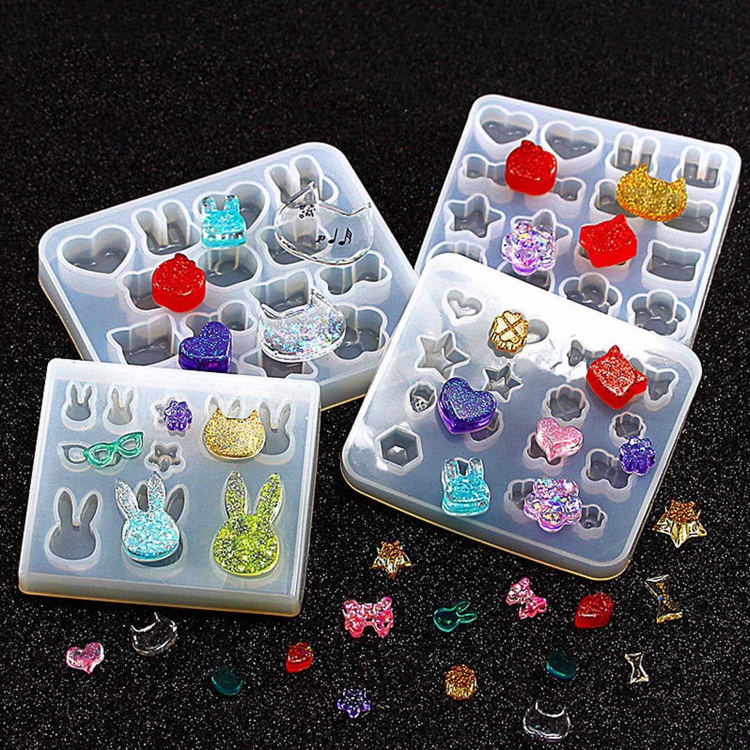 Cartoon Ear Studs Silicone Mold-rabbit Cat Earrings Resin Mold-animal ...