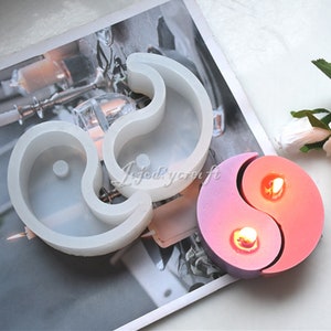 2pcs Yin Yang Candle Mold-yin Yang Symbol Candle Mold-pillar Candle Mold-silicone Mold for ...