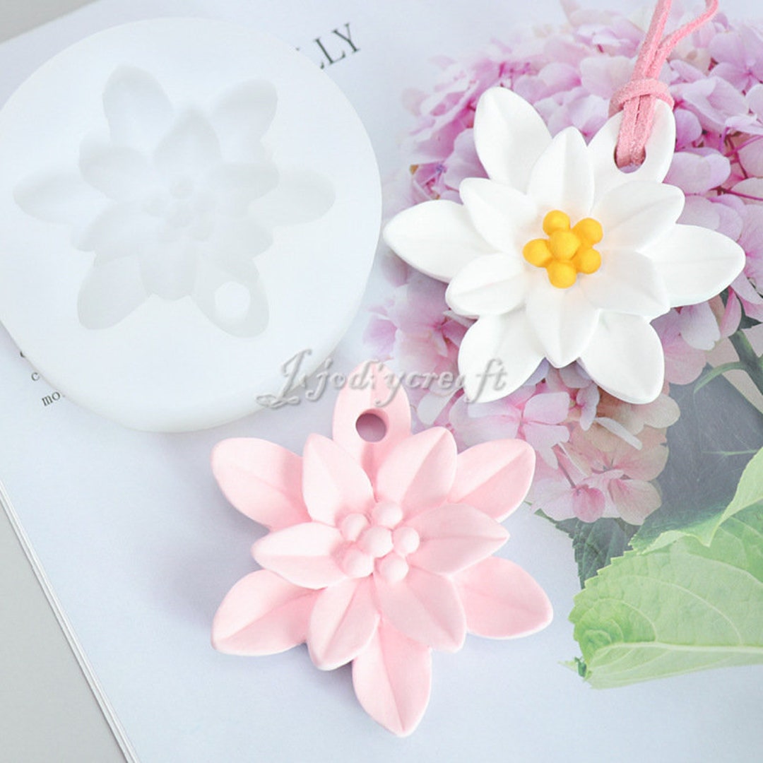 Lotus Candle Silicone Mold-lotus Flower Resin Mold-lotus Pendant Mold ...