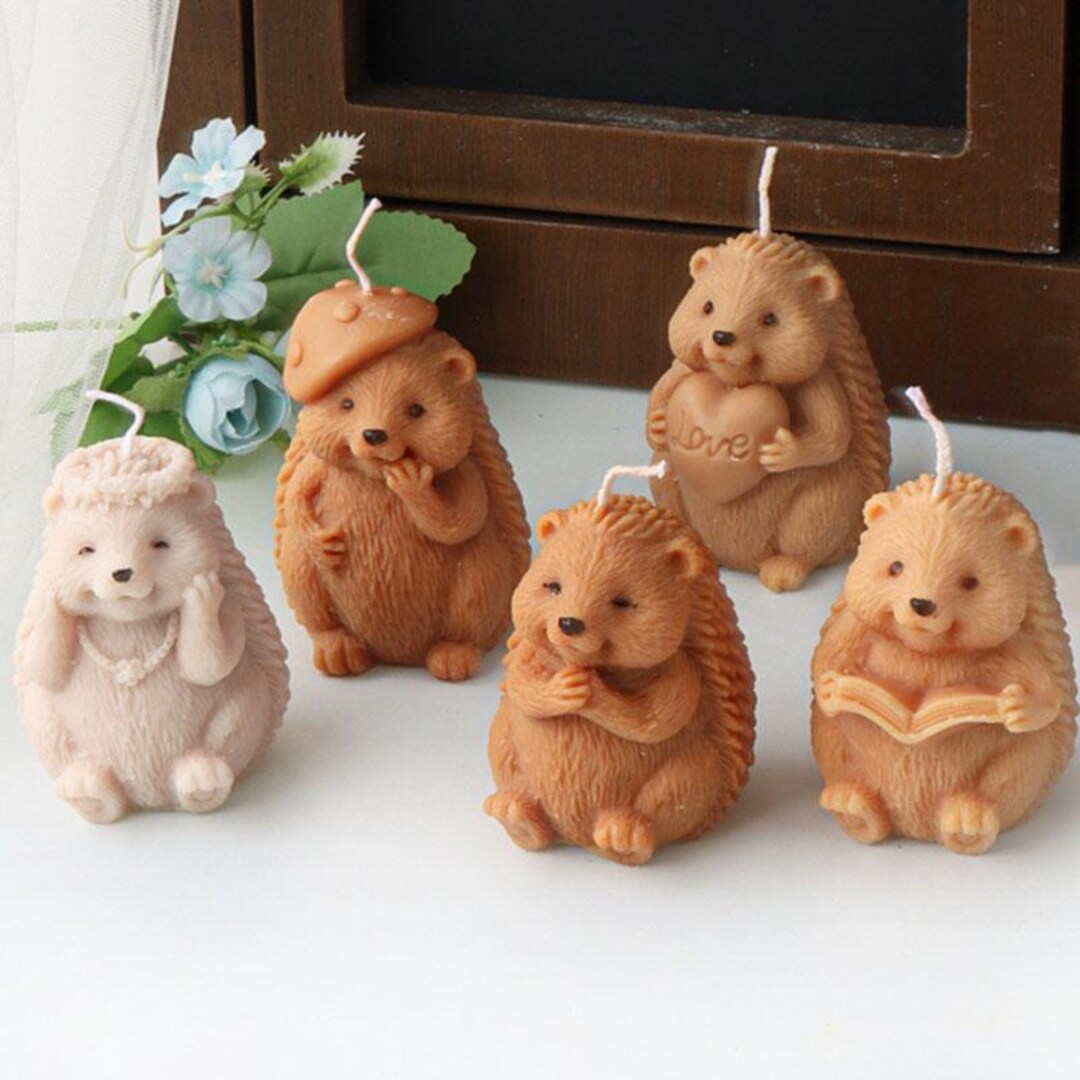 3D Hedgehog Silicone Mold-standing Hedgehog Candle Mold-heart Hedgehog ...
