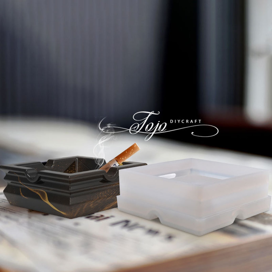 Square Ashtray Resin Mold-simple Ashtray Silicone Mold-european Style ...