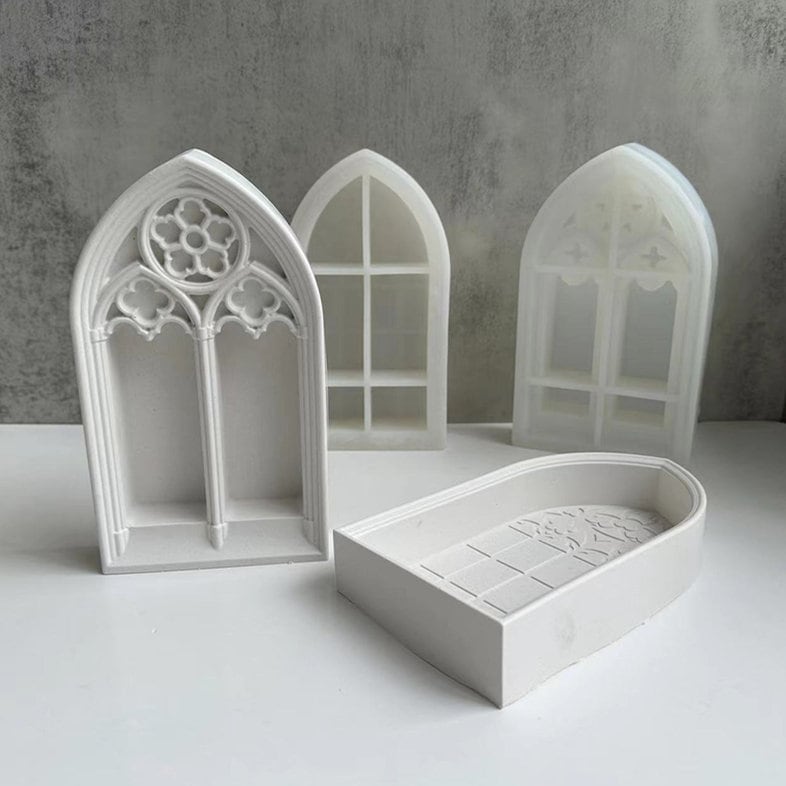 Cathedral Window Concrete Silicone Mold-church Window Storage Box Mold ...