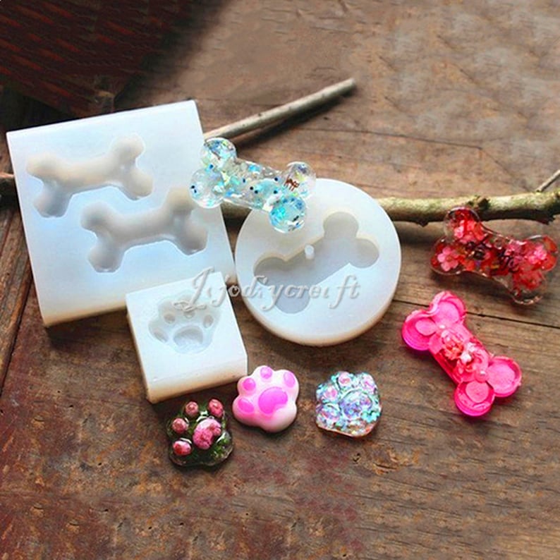 Dog Bone Silicone Mold-dog Paw Resin Mold-dog Bone Pendant Mold-dog ...
