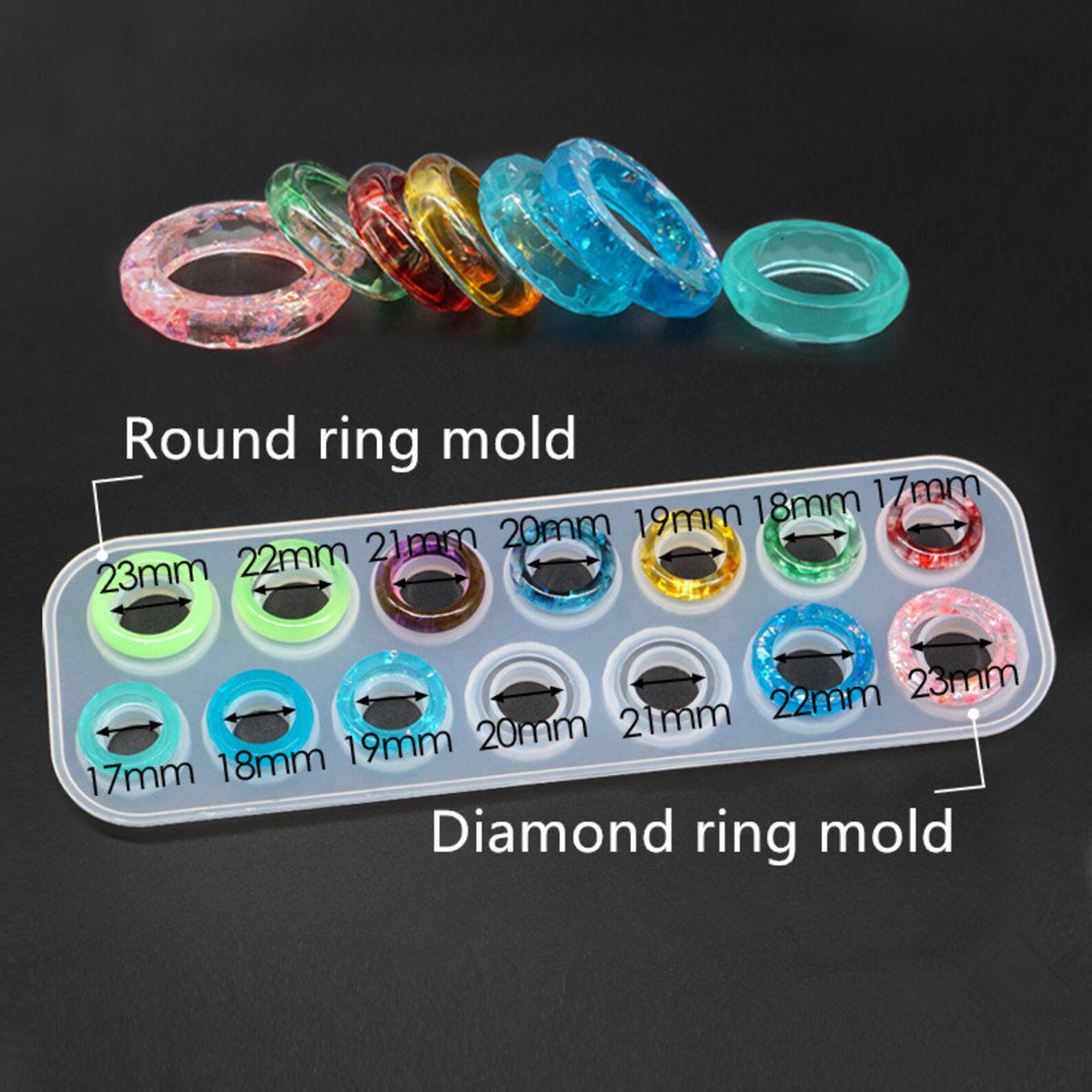 Diamond Shaped Ring Mold-simple Ring Resin Mold-silicone Ring Mold-ring ...