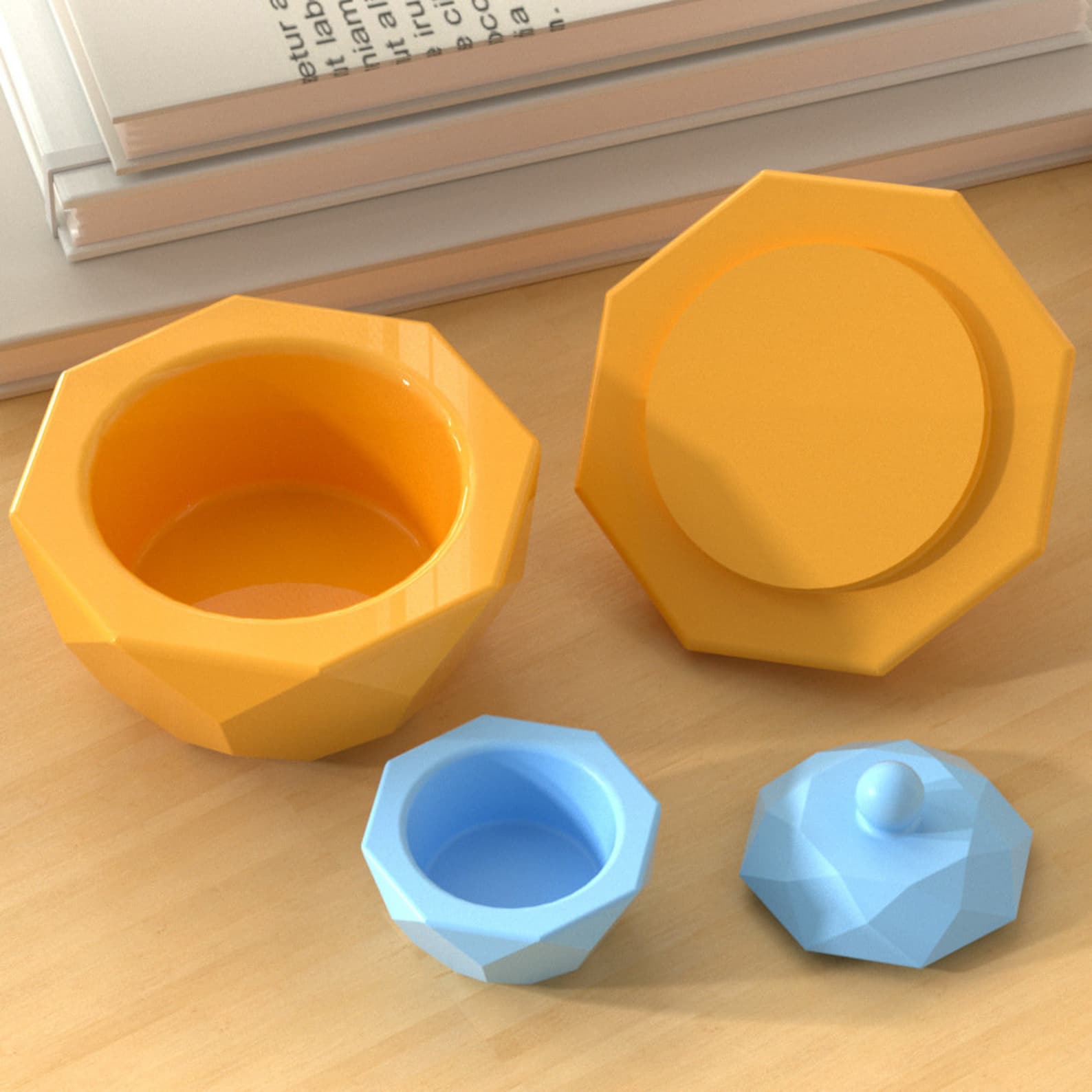 Candy Jar Silicone Mold-octagon Ring Box Mold-cement Plaster Candle ...