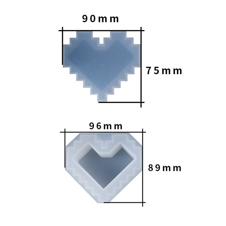 Pixel Heart Shaped Storage Box Mold-heart Silicone - Etsy