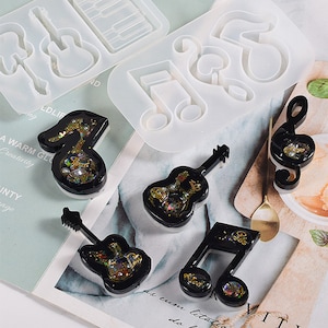 Musical Note Quicksand Silicone Mold-musical Note Shaker Resin Mold ...