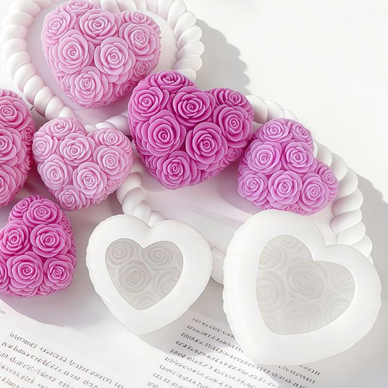 Heart Rose Candle Mold - Etsy