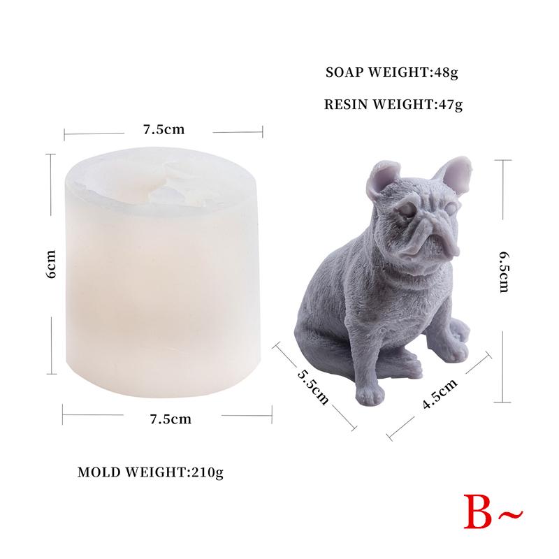 3D French Bulldog Silicone Mold-geometric Bulldog Resin Mold-bulldog ...