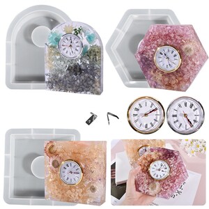 Geometric Clock Silicone Mold-table Clock Molds-hexagon Clock Resin ...