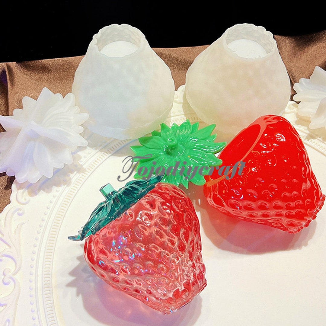 Cute Strawberry Jar Silicone Mold-strawberry Storage Box Mold ...