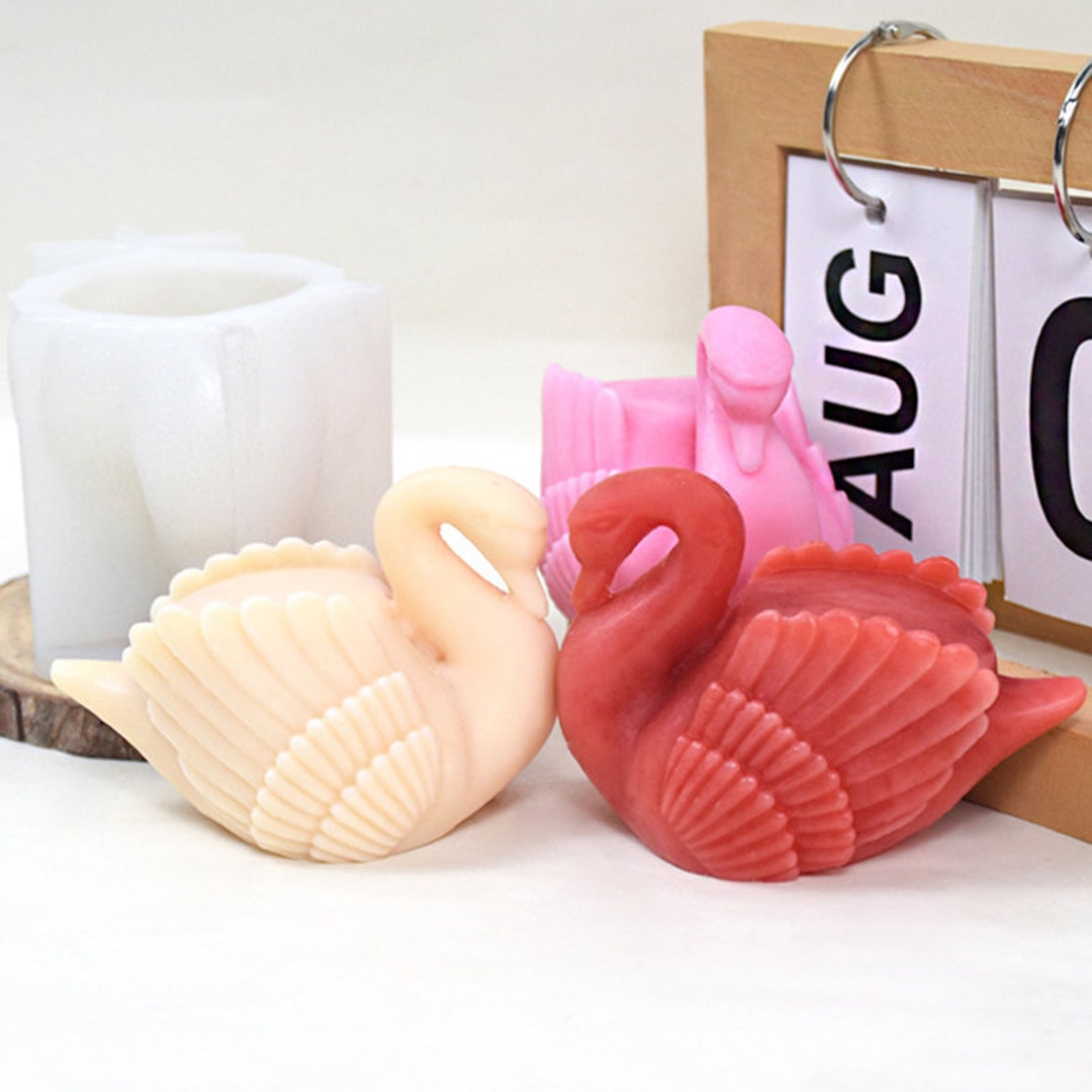 3D Swan Candle Silicone Mold-white Swan Candle Mold-animal Swan Candle ...