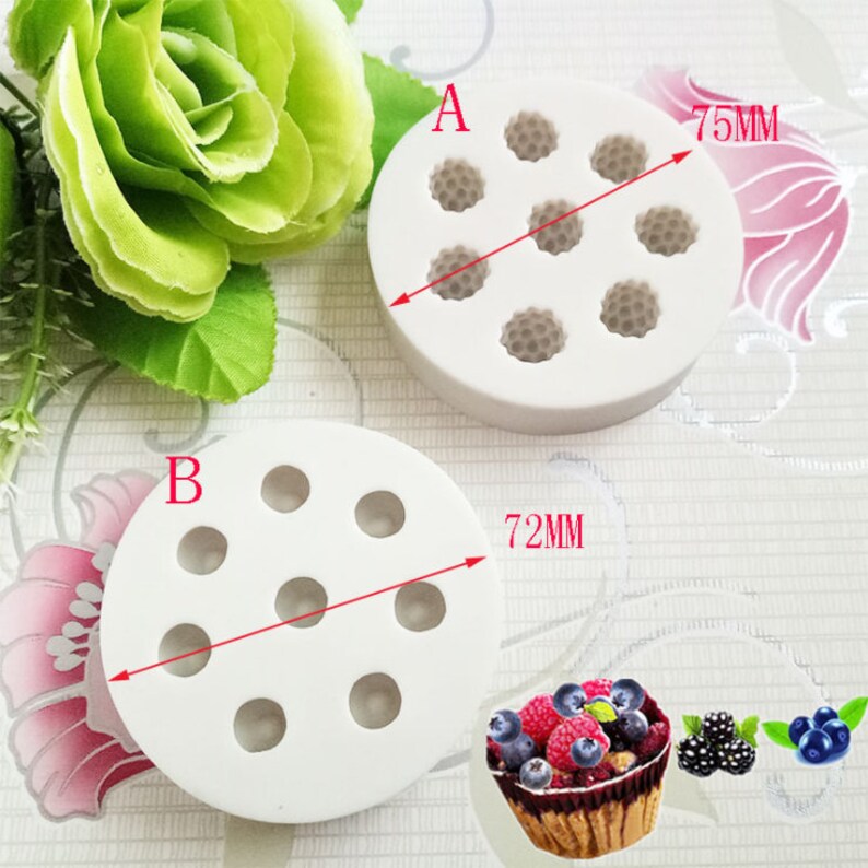 Fruit Mulberry Raspberry Silicone Mold-mini Blueberry Mold-fondant ...