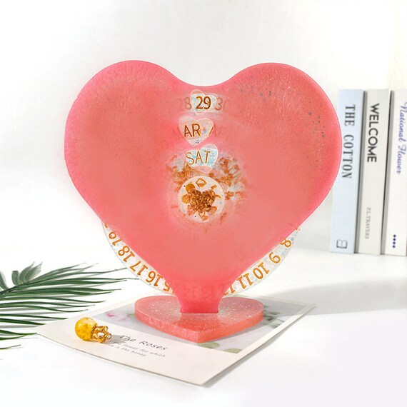 Heart Shaped Calendar Mold-heart Perpetual Calendar Resin - Etsy