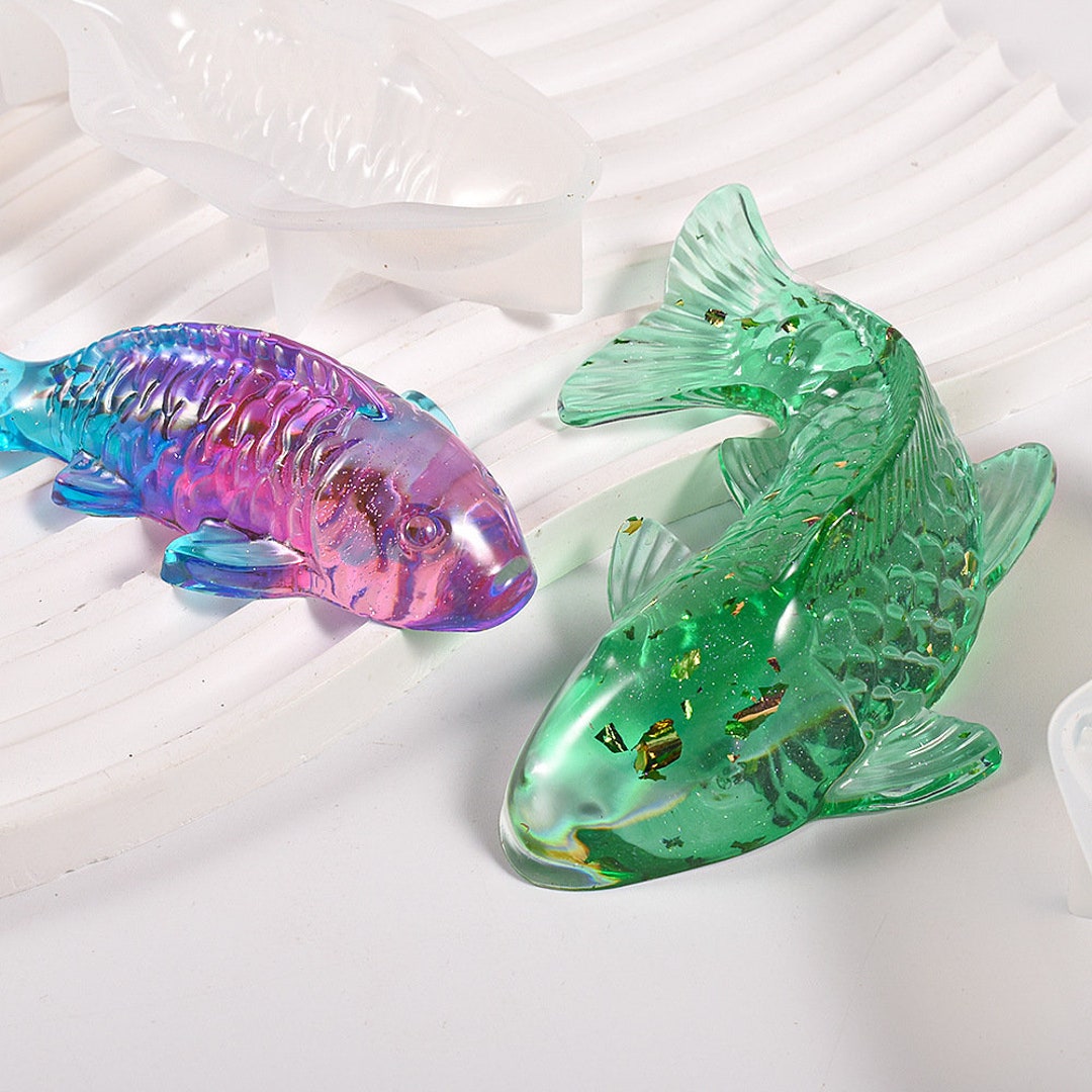 Lucky Koi Fish Silicone Mold-koi Fish Resin Mold-koi Keychain Pendant ...