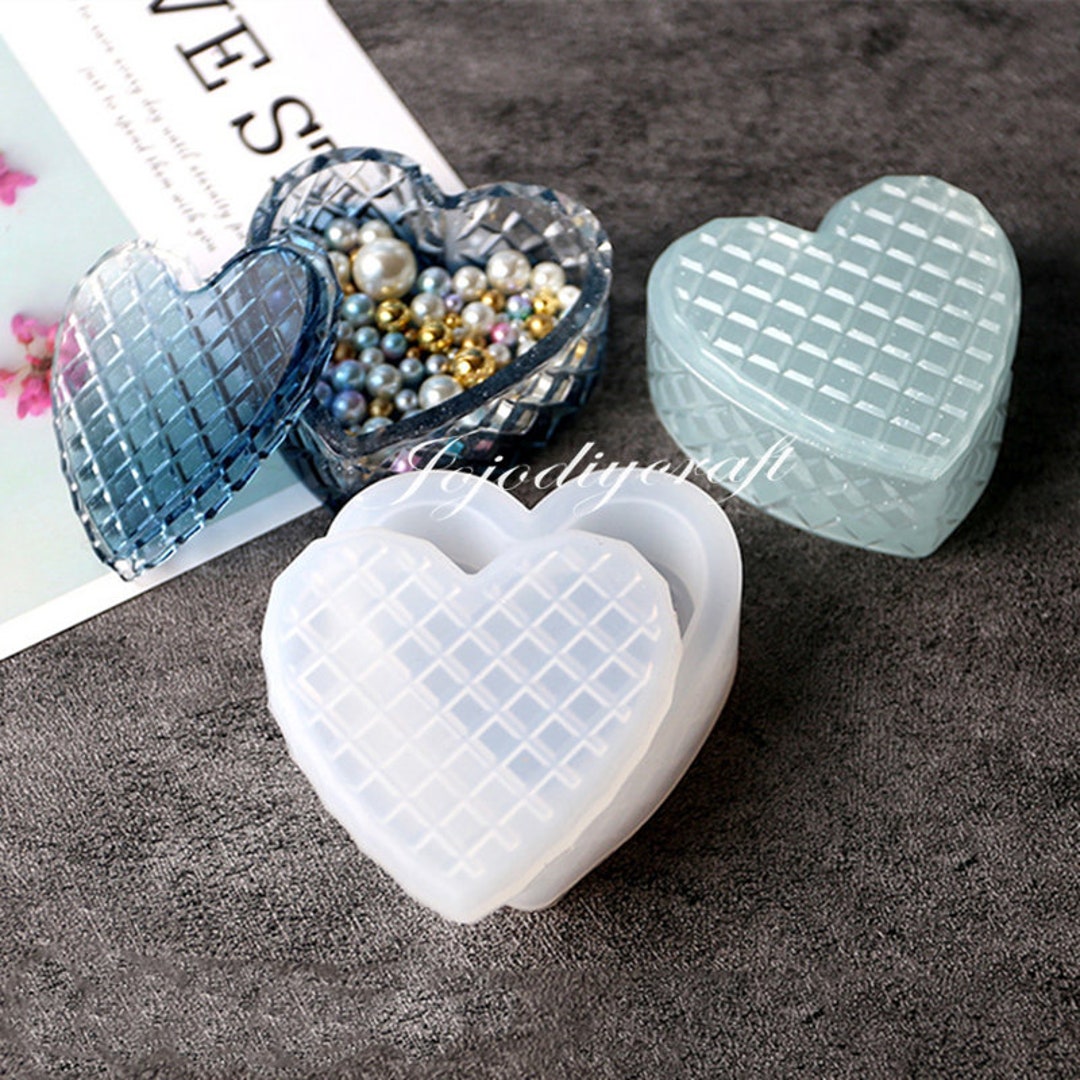 Geometric Heart Box Silicone Mold-heart Storage Box Mold-heart Shaped ...