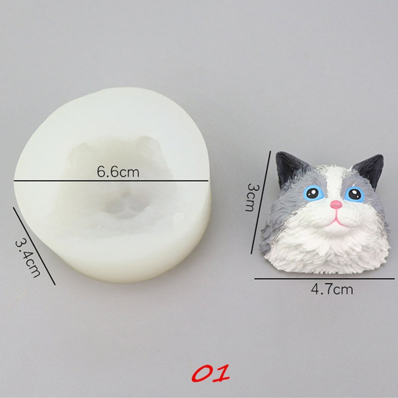 Cute Cat Head Silicone Mold-animal Cat Resin Mold-pet Ragdoll - Etsy
