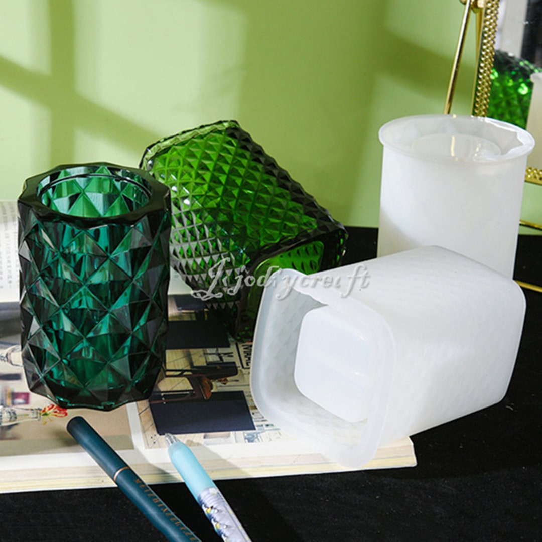 Diamond Shaped Cup Mold-storage Cup Silicone Mold-geometric Flower Pot ...