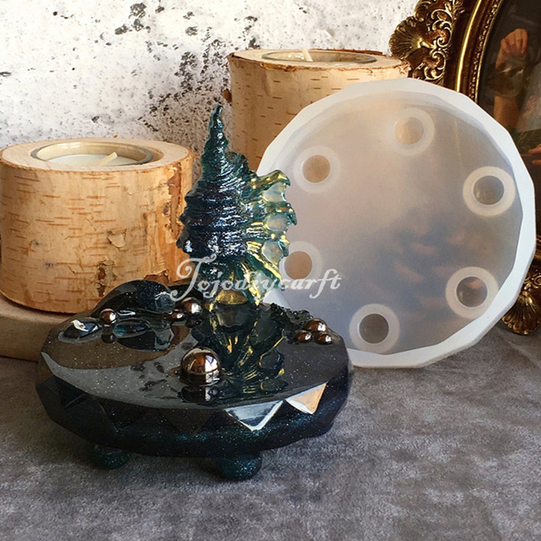 Round Tray Resin Silicone Mold-round Riser Tray Mold-dish Soap Stand ...