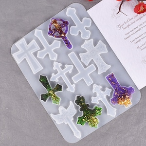 Shiny Cross Silicone Mold-cross Keychain Resin Mold-fashion Cross ...