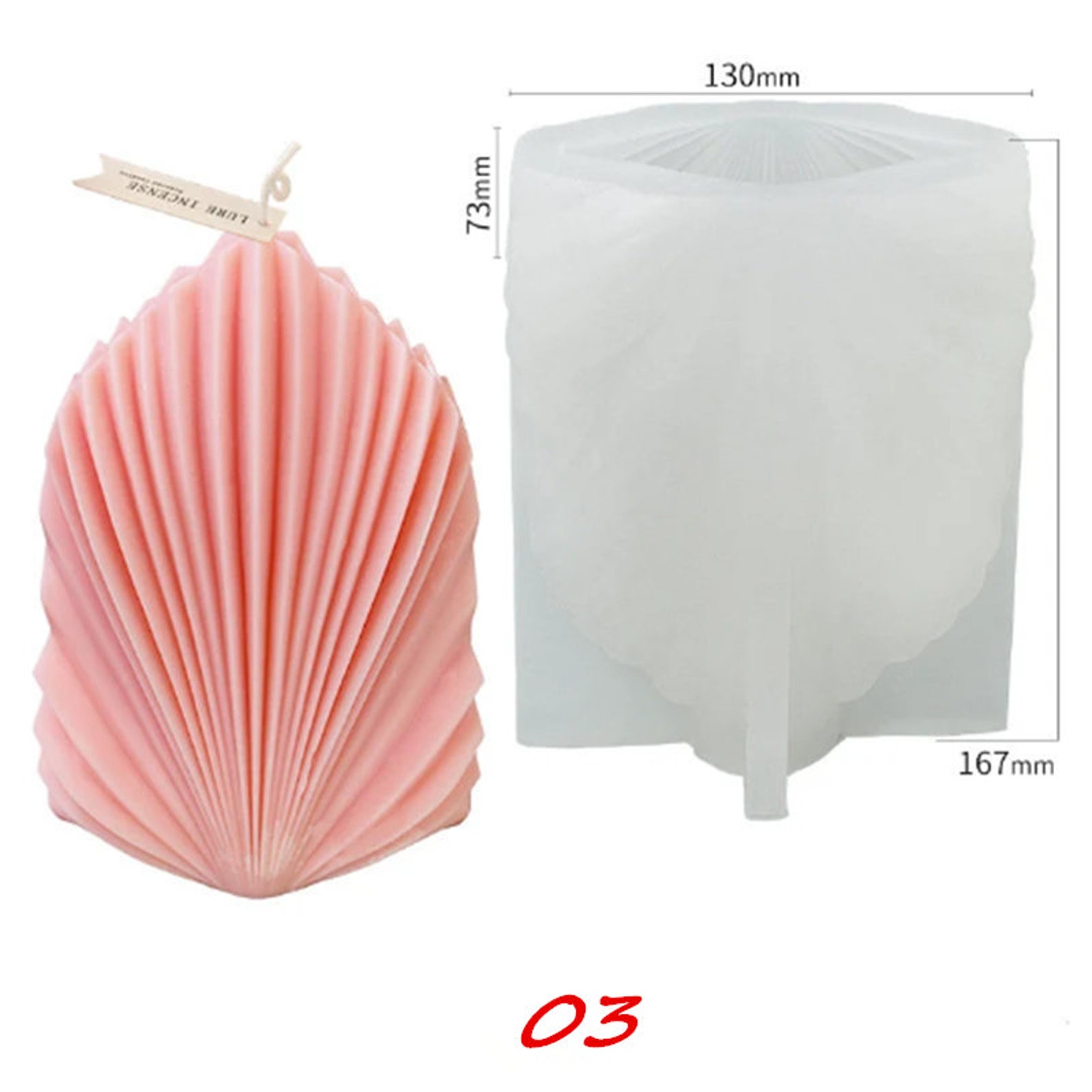 Large Scallop Shells Candle Mold-ocean Coral Candle Mold-palm - Etsy