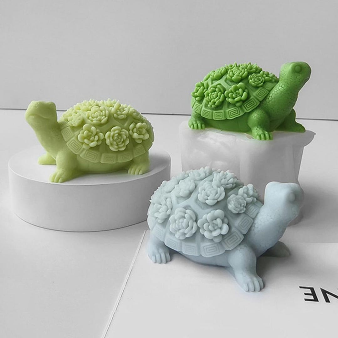 Sea Turtle Silicone Mold-succulent Turtle Candle Mold-plant Turtle ...
