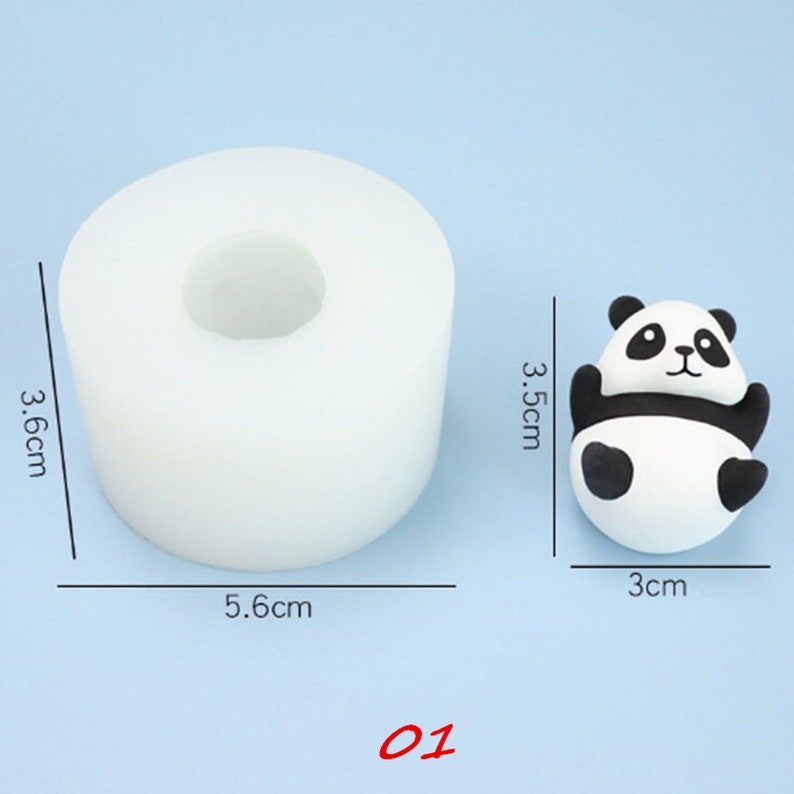 Cute Panda Silicone Mold-cartoon Panda Resin Mold-panda Keychain Mold ...