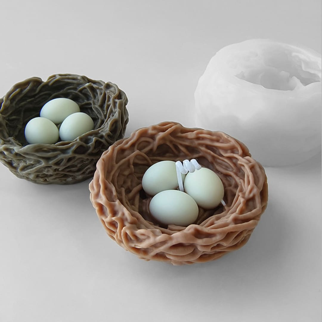 Bird Nest Candle Silicone Mold-bird Nest Mold With Eggs-bird Nest Resin ...