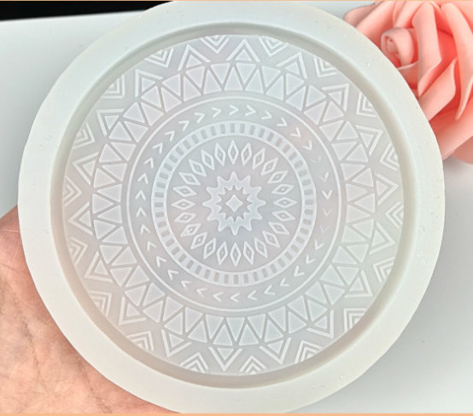 Pattern Round Coaster Cement Mold-round Coaster Resin - Etsy