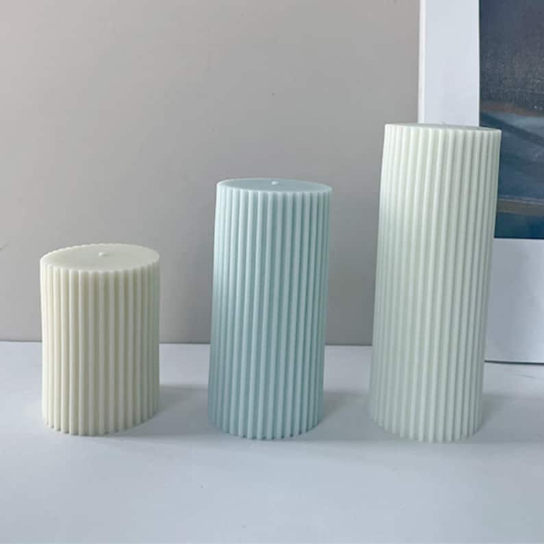 Cylinder Candle Silicone Mold-striped Cylindrical Candle - Etsy