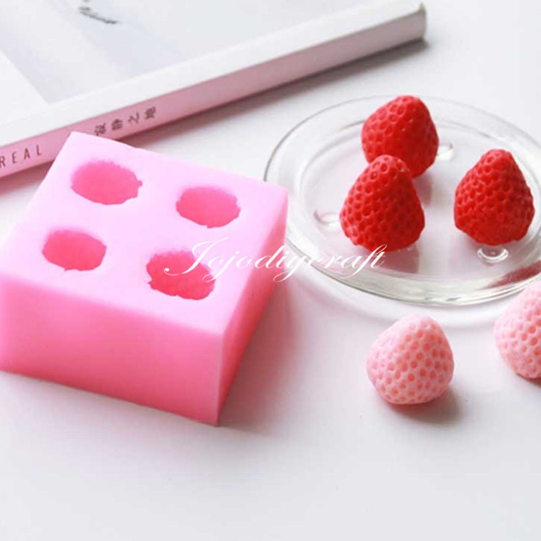 3D Strawberry Silicone Mold-small Strawberry Candle Mold-fruit ...