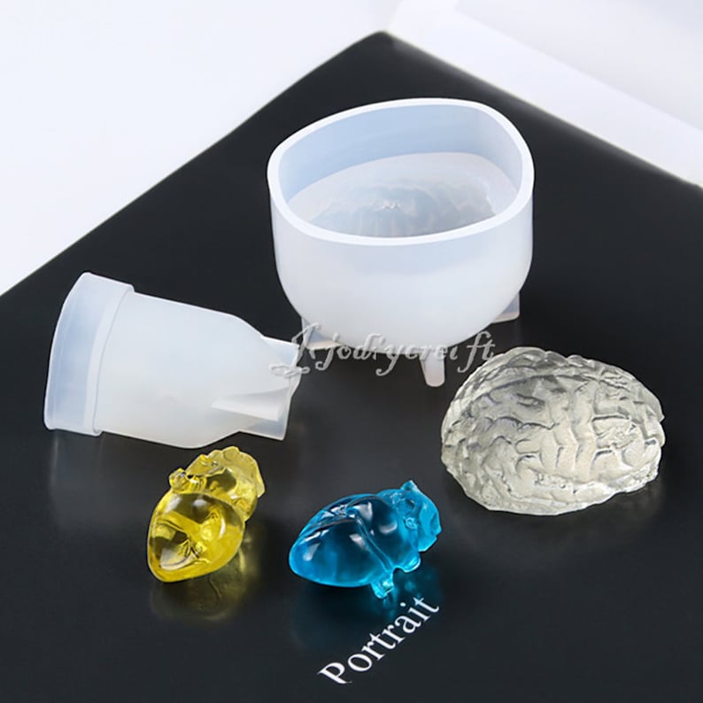 Human Body Heart Brain Silicone Mold-simulation Heart Necklace - Etsy