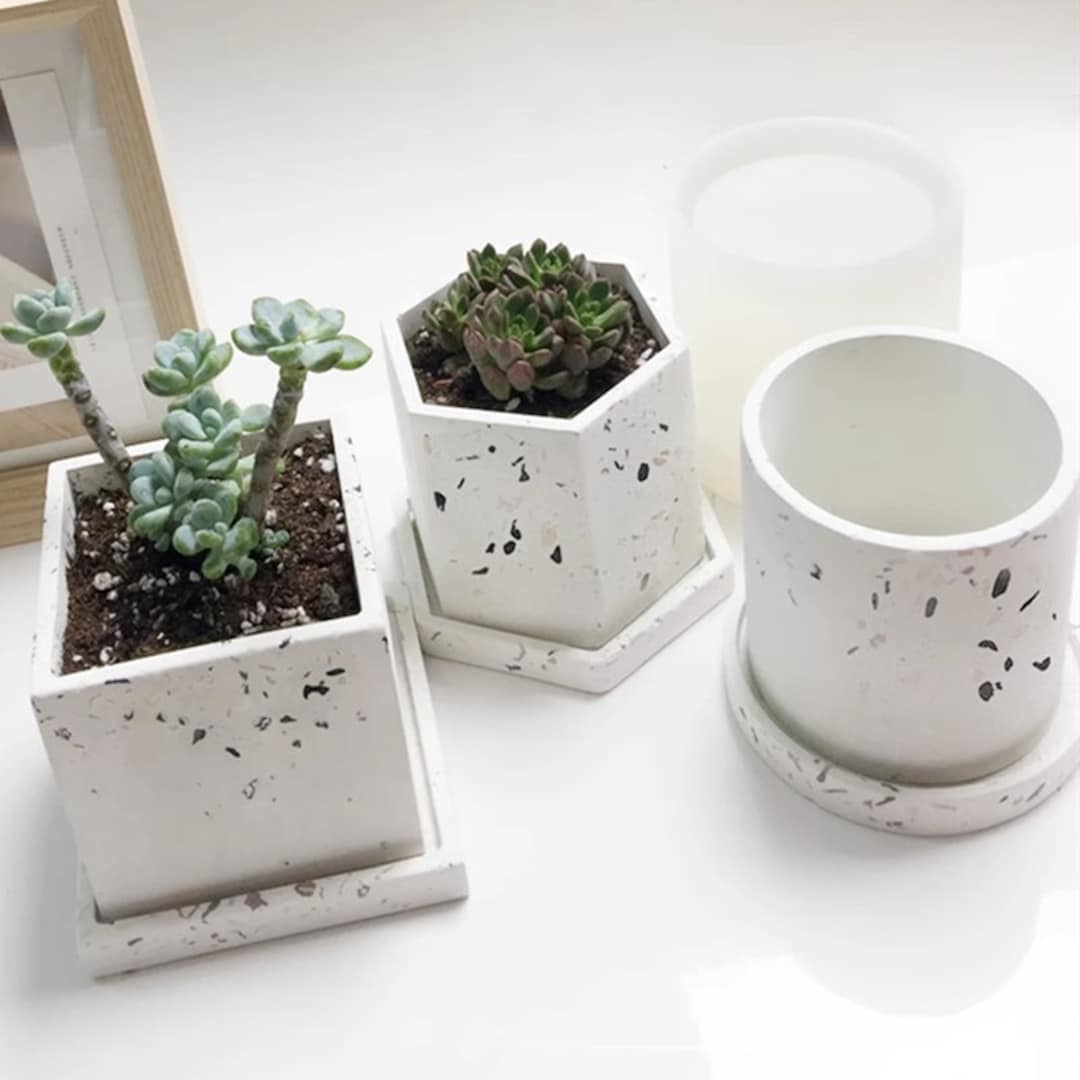 Geometric Flower Pot Silicone Mold-succulent Pots Mold-planter Pot Home ...
