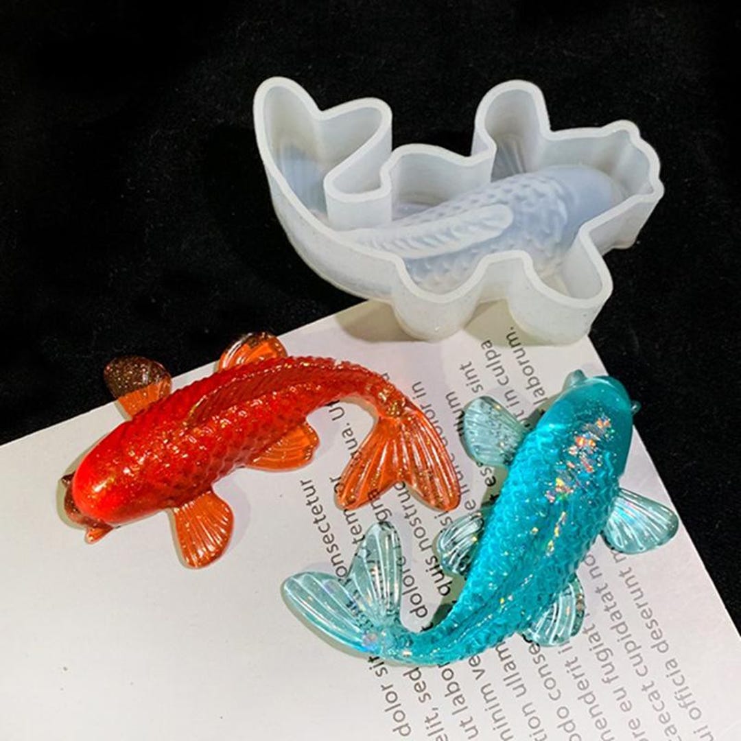 Lucky Koi Silicone Mold-koi Fish Resin Mold-cute Koi Keychain Mold ...