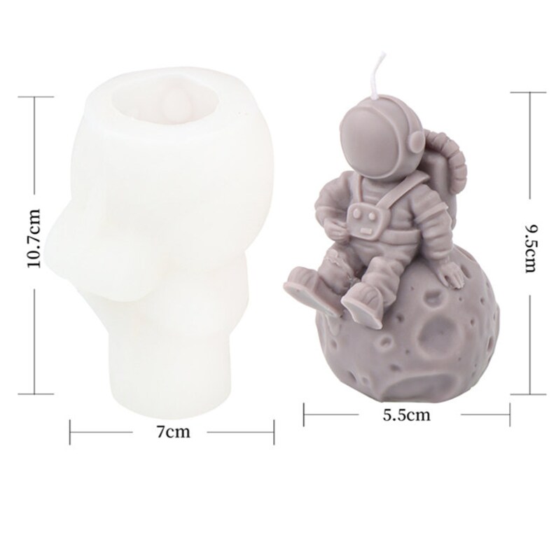 3D Astronaut Candle Silicone Mold-astronaut Candle Mold-moon Traveler ...