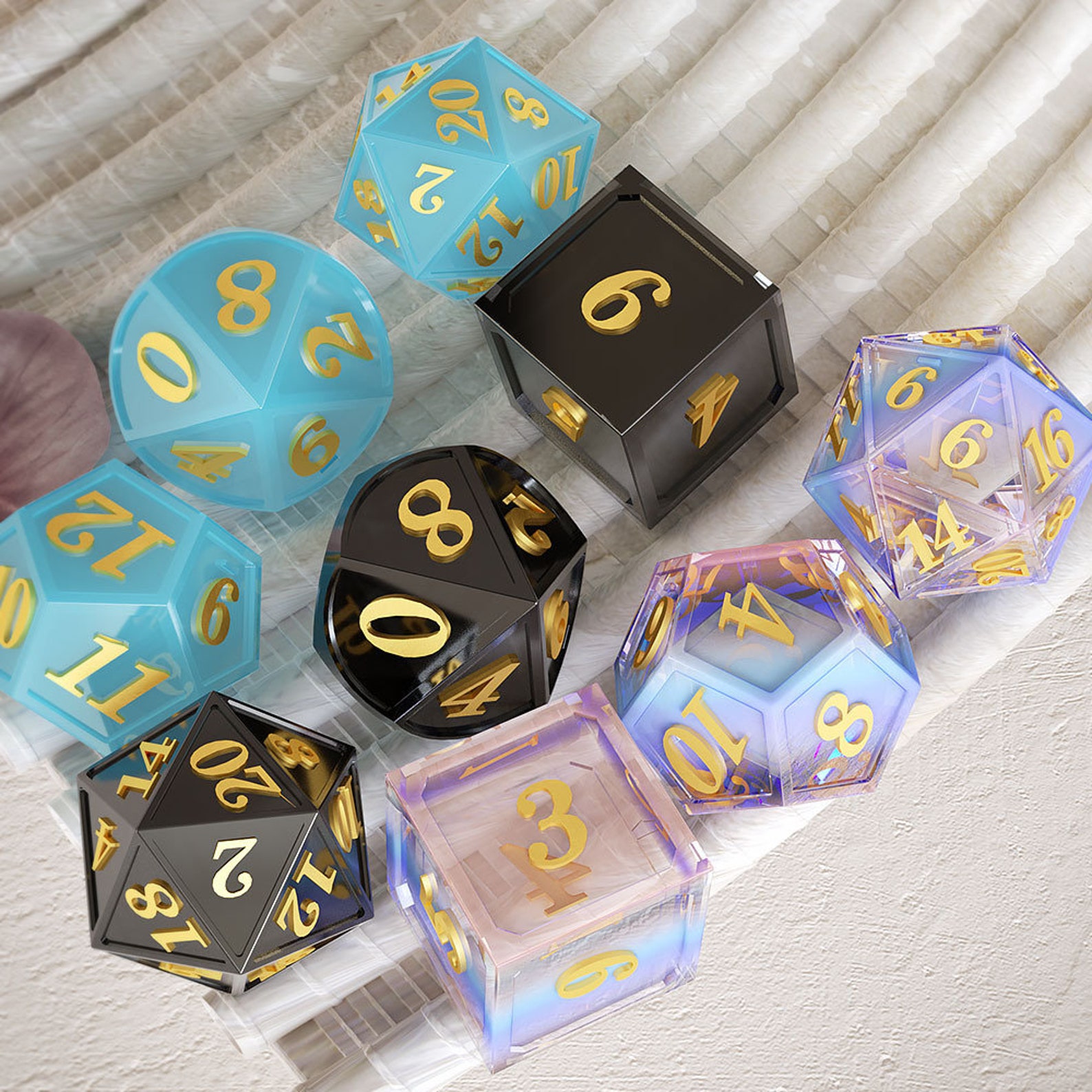 RPG Dice Set Silicone Mold-dnd Dice Resin Mold-7 Sharp Edge Dice Mold ...