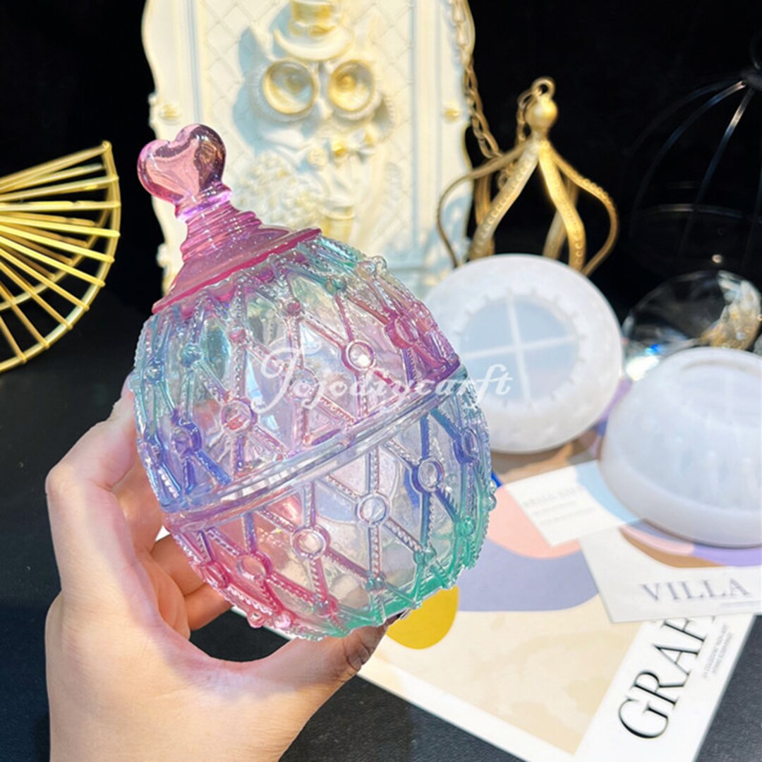 Egg Shaped Storage Box Mold-heart Box Silicone Mold-oval Trinket Box ...