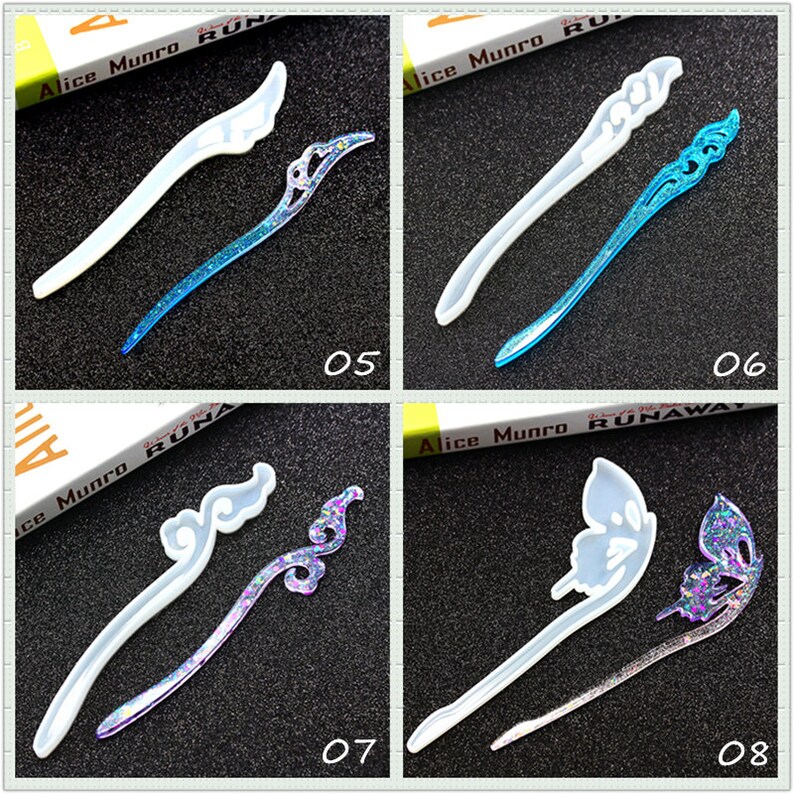 Hair Pin Resin Silicone Mold-hairpin Mold-u Shaped Hair Stick Mold-tree ...