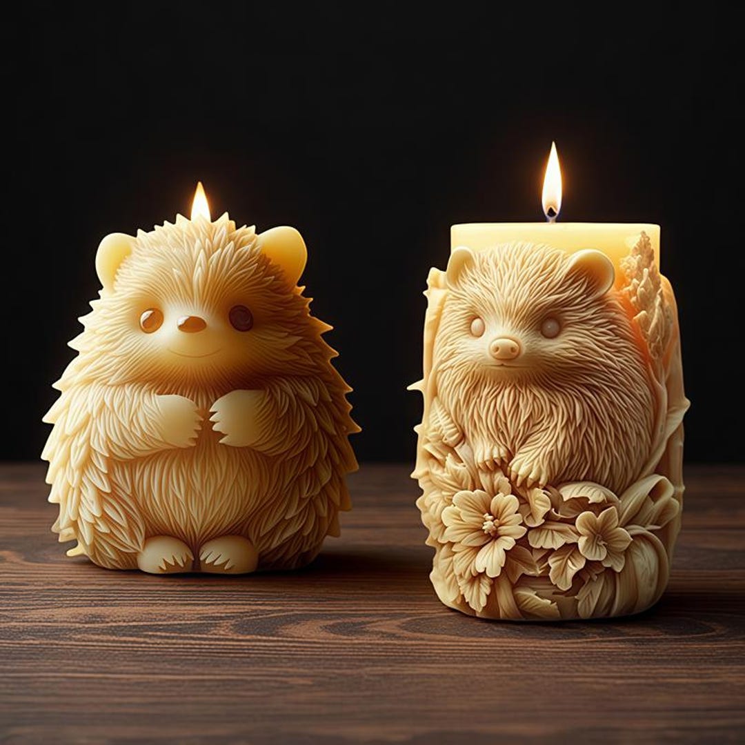 3D Hedgehog Candle Silicone Mold-flower Hedgehog Candle Mold-animal ...
