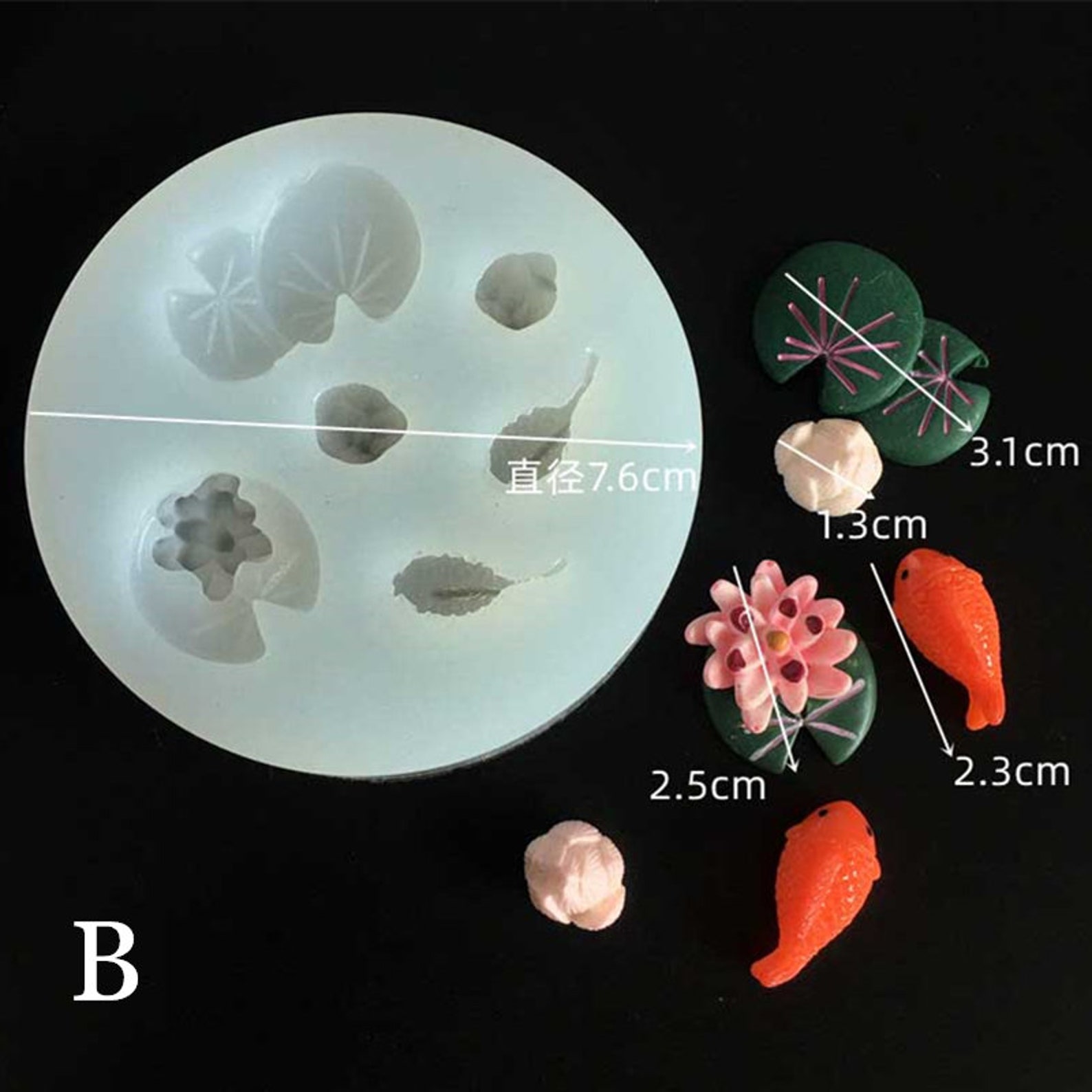 Small Fish Lotus Pond Mold-lotus Flower Mold-rose Flower Resin Mold ...