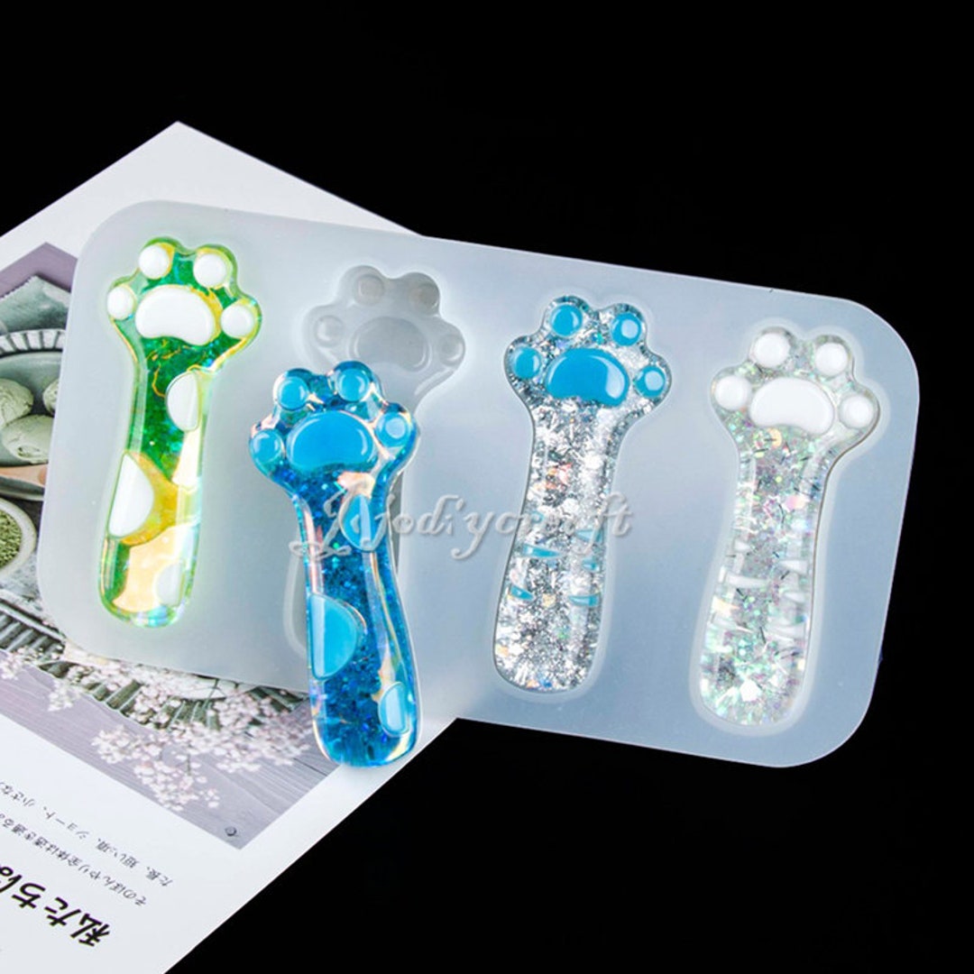 Cat Paw Stick Silicone Mold-animal Paw Print Mold-cat Paw Keychain Mold ...