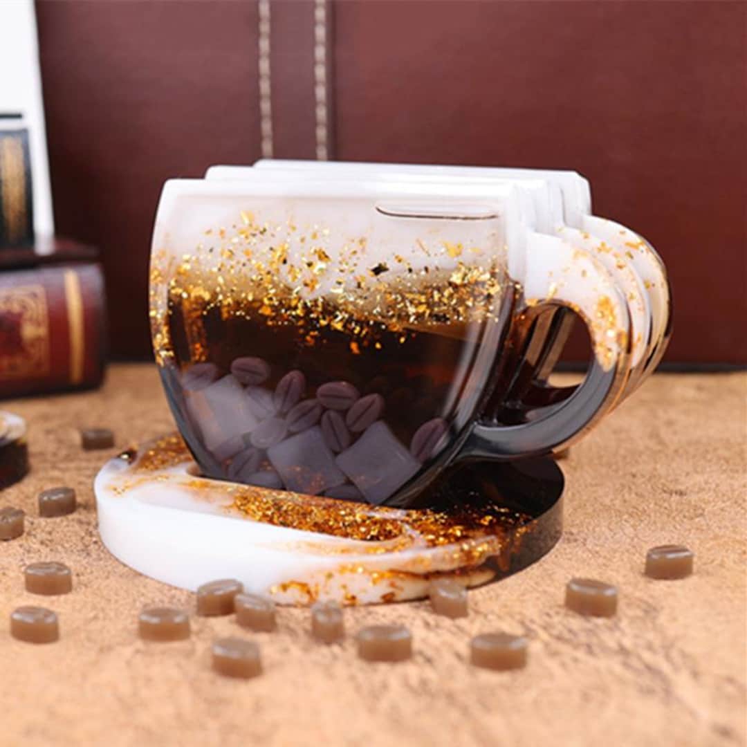 Coffee Cup Silicone Mold-coffee Cup Coaster Mold-coffee Lemon Slices ...