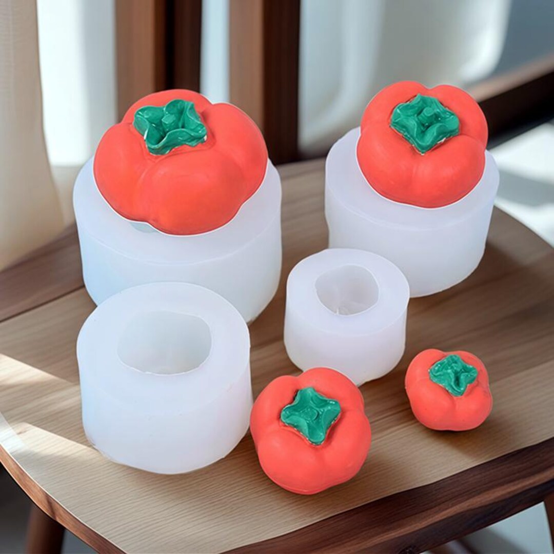 3D Persimmon Candle Silicone Mold-fruit Persimmon Candle Mold-lucky ...