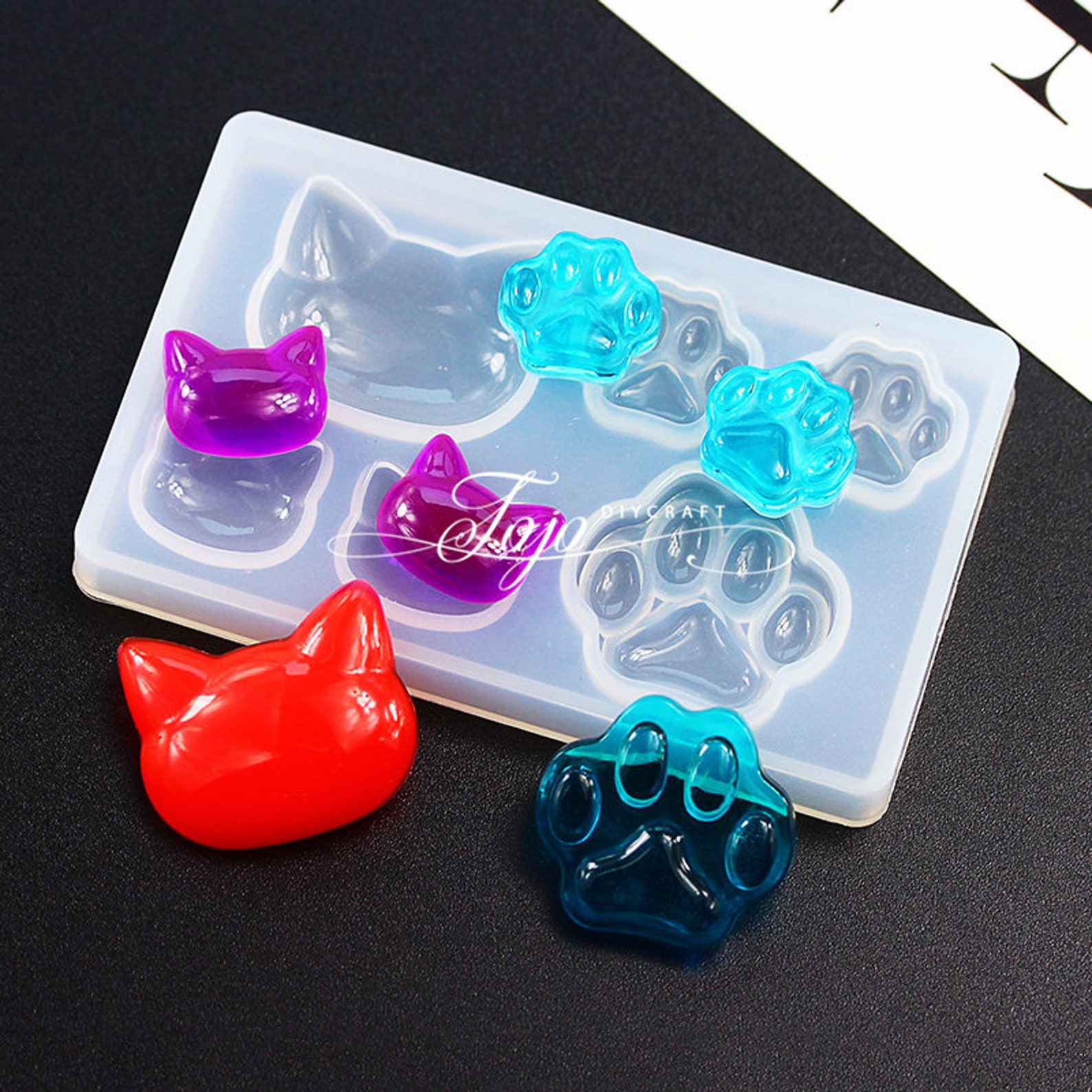 Cat Silicone Mold-cat Head Resin Mold-cat Paw Mold-animal Cat - Etsy ...