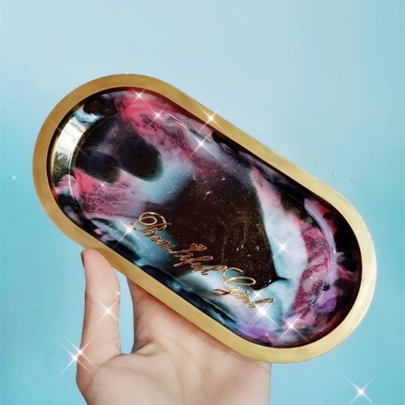 Geometric Storage Plate Dish Resin Mold-oval Round Flat Plate - Etsy